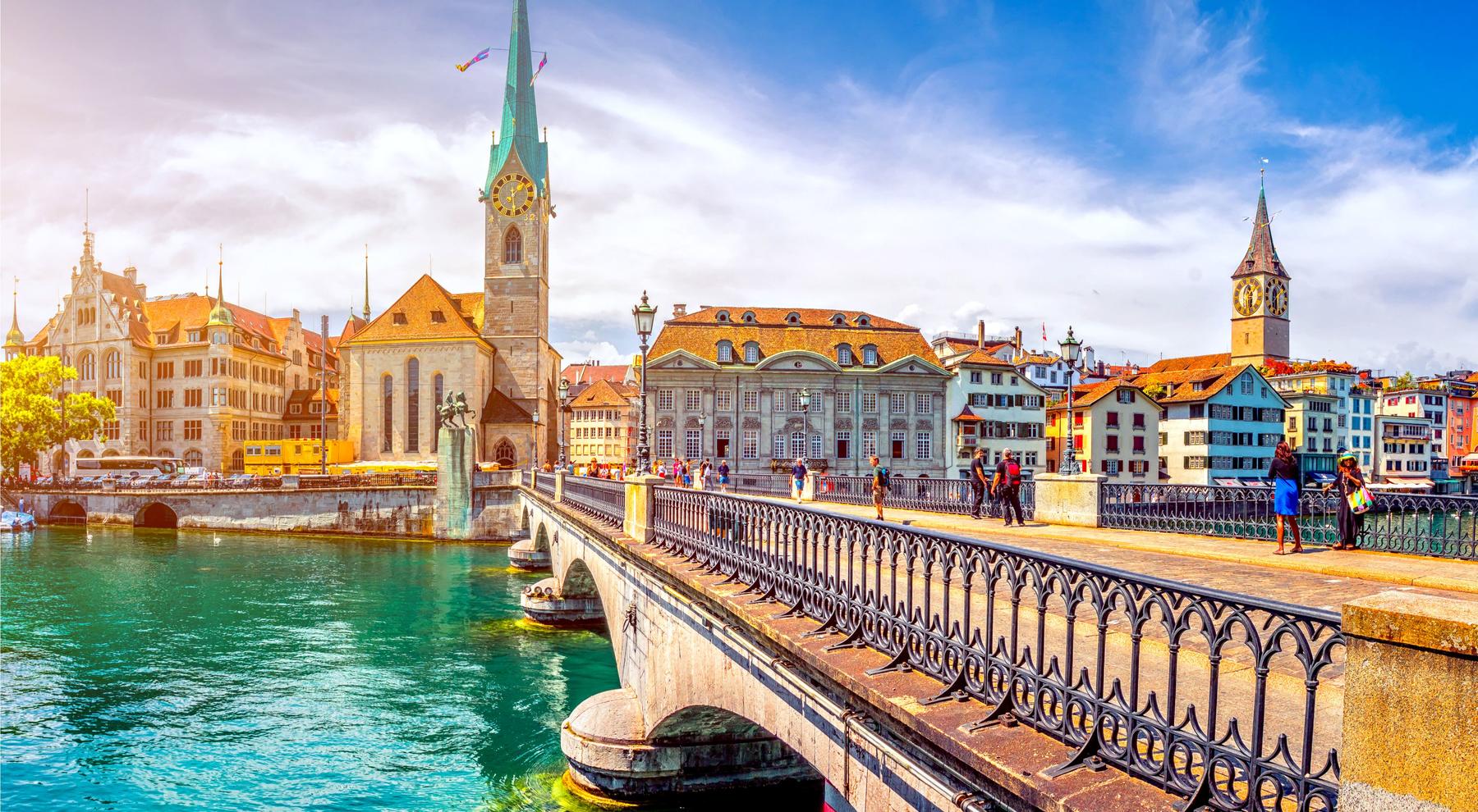 Map With Districts Of Zurich Switzerland