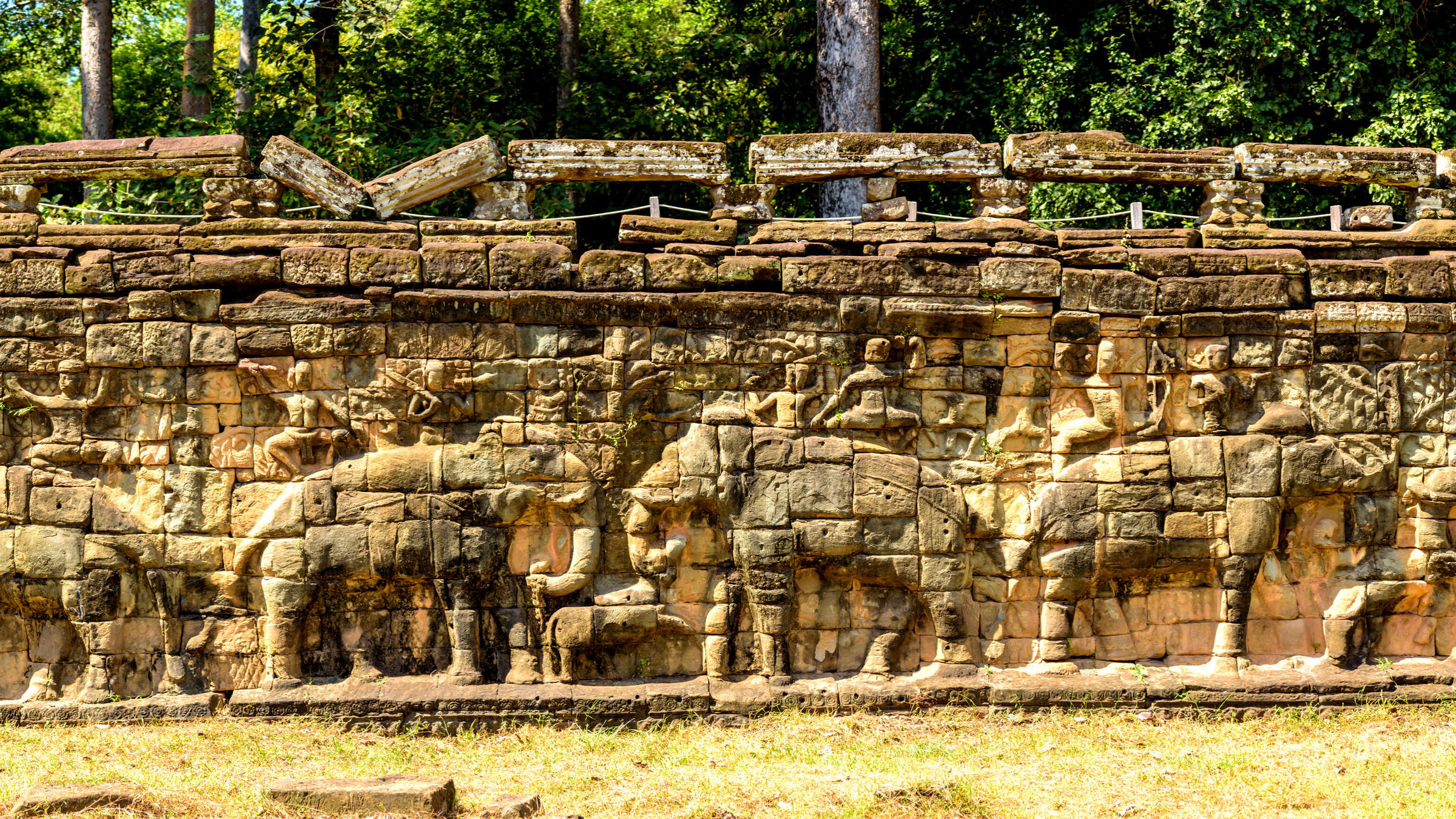 Elephant Terrace in Cambodia - a monument of ancient Angkor architecture
