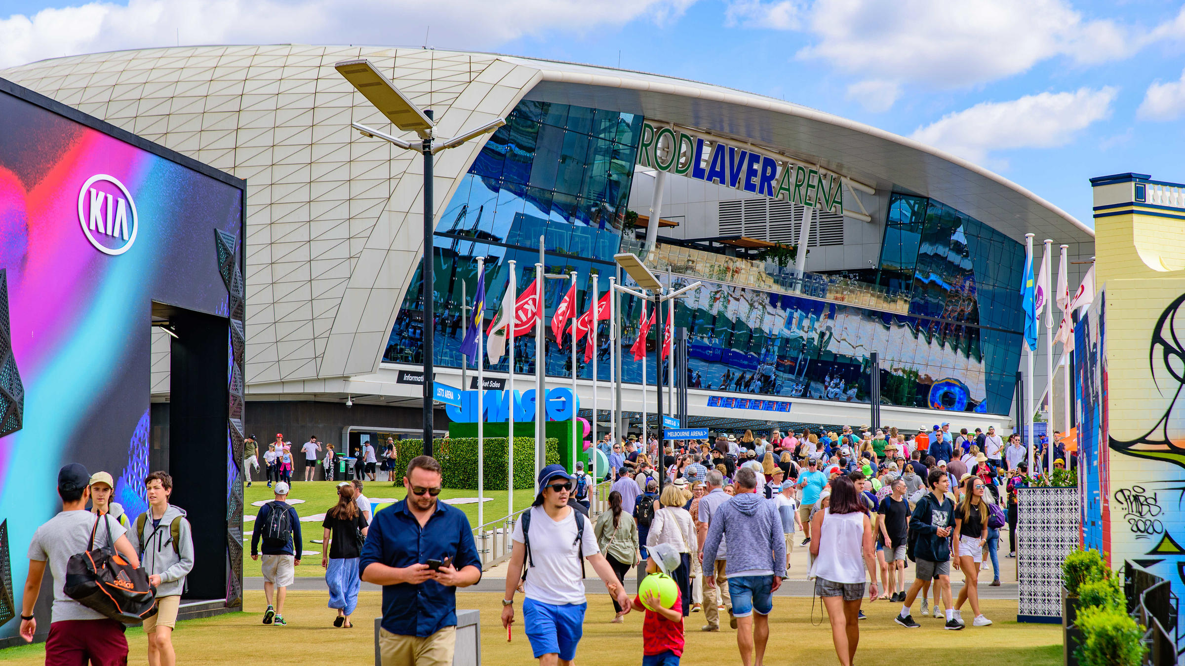 Rod Laver Arena in Melbourne - tennis court and concert hall